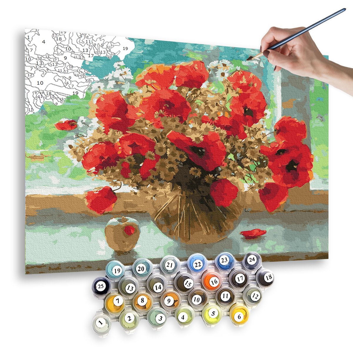 Obraz Malowania Po Numerach 40X50 Maki Przy Oknie /Yourarti - Oh Art ...