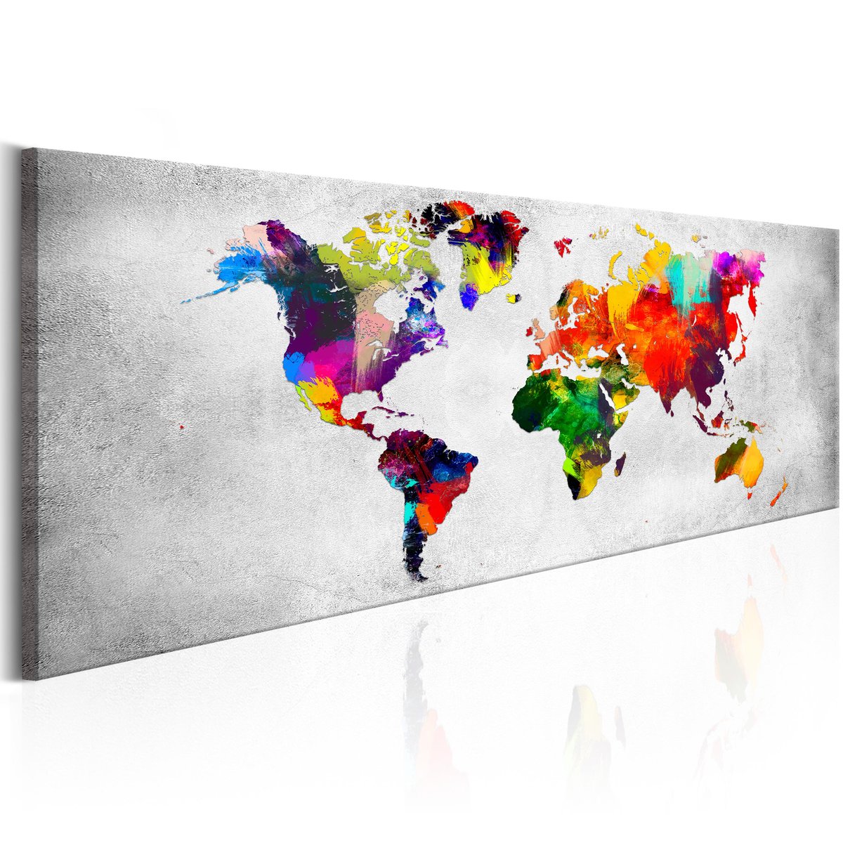 Obraz - Mapa Ĺ›wiata: Kolorowa rewolucja 120x40 Standard Płótno ...
