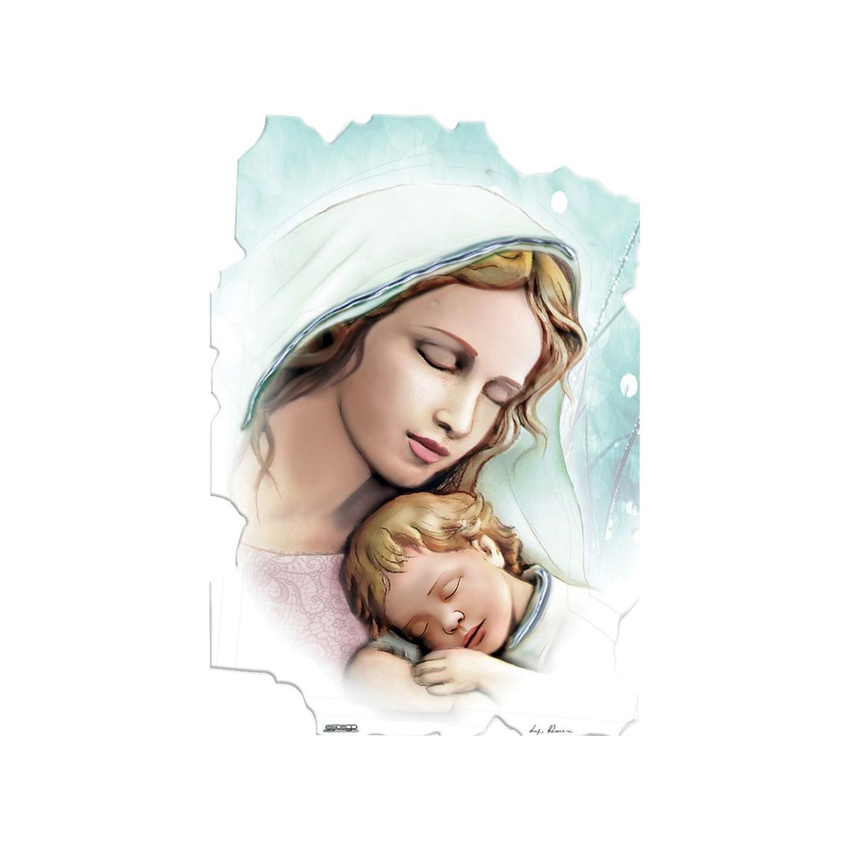 Obraz Matki Boskiej malowany na drewnie | Rozmiar: 25x17 cm | SKU ...