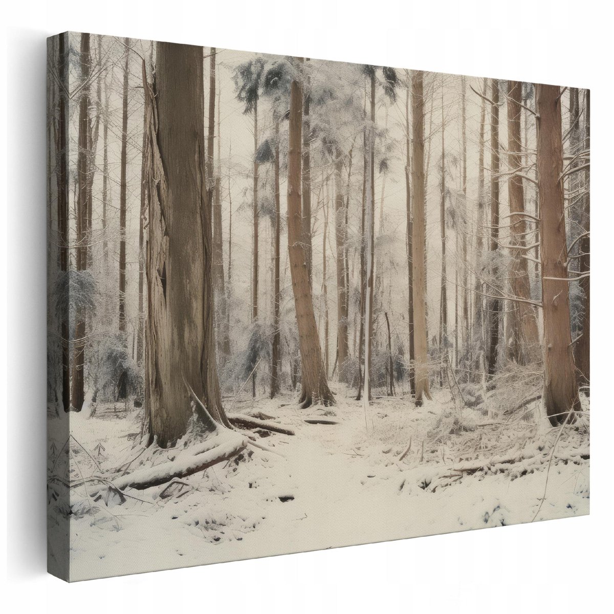 OBRAZ NA PŁÓTNIE 100 cm **wiele wzorów** OBRAZY DO SALONU LAS ZIMA ...