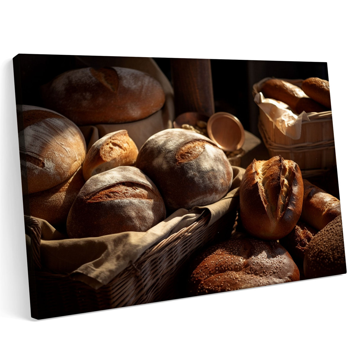 Obraz na płótnie 100x70cm Chleb Pieczywo Bułki Piekarnia Cukiernia ...