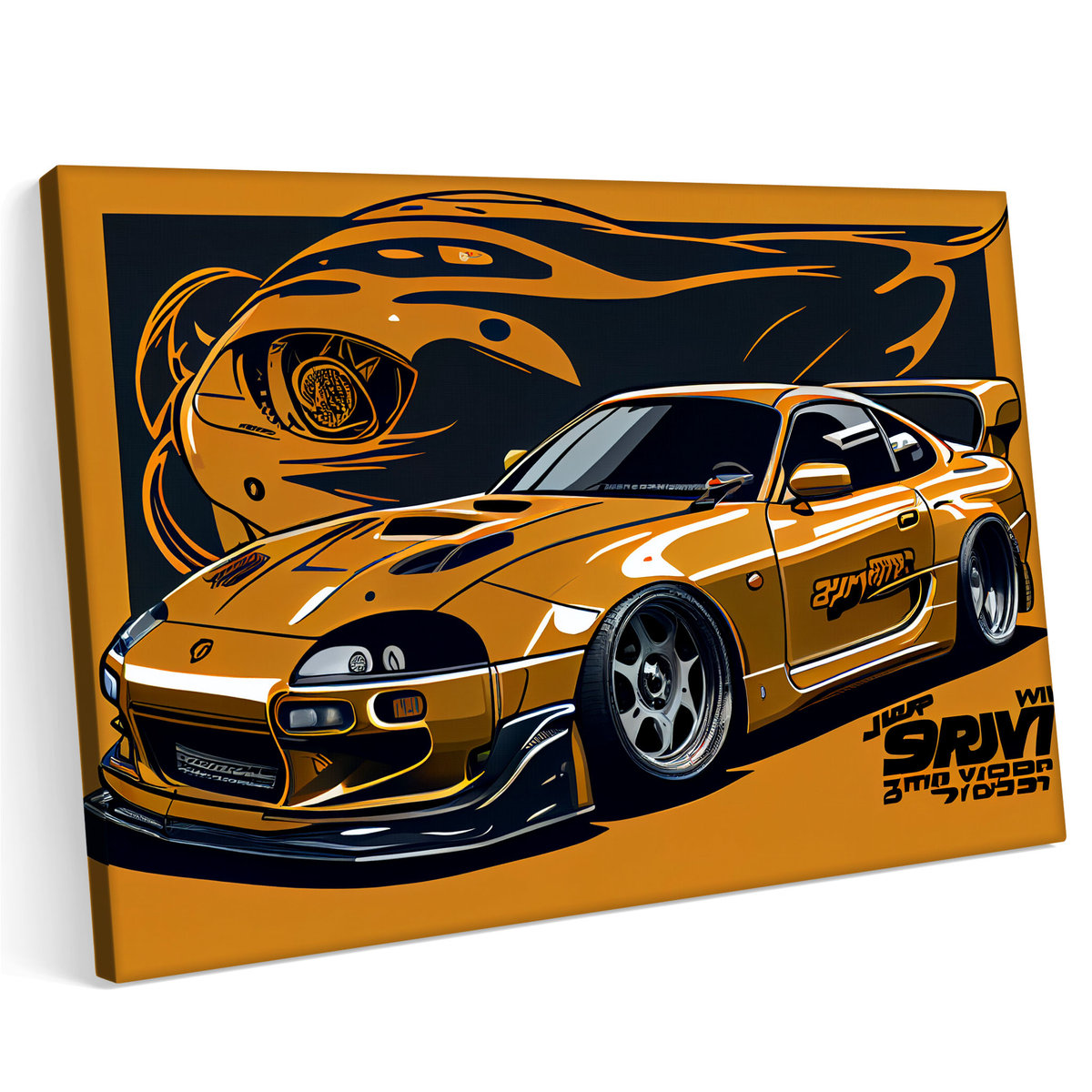 Obraz na płótnie 100x70cm Toyota Supra Tuning Neon Komiks Style ...