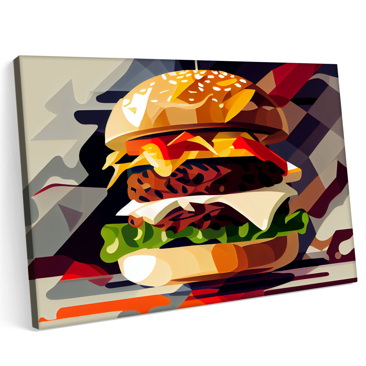 Obraz na płótnie 120x80cm Burger Hamburger Chesseburger Jedzenie ...