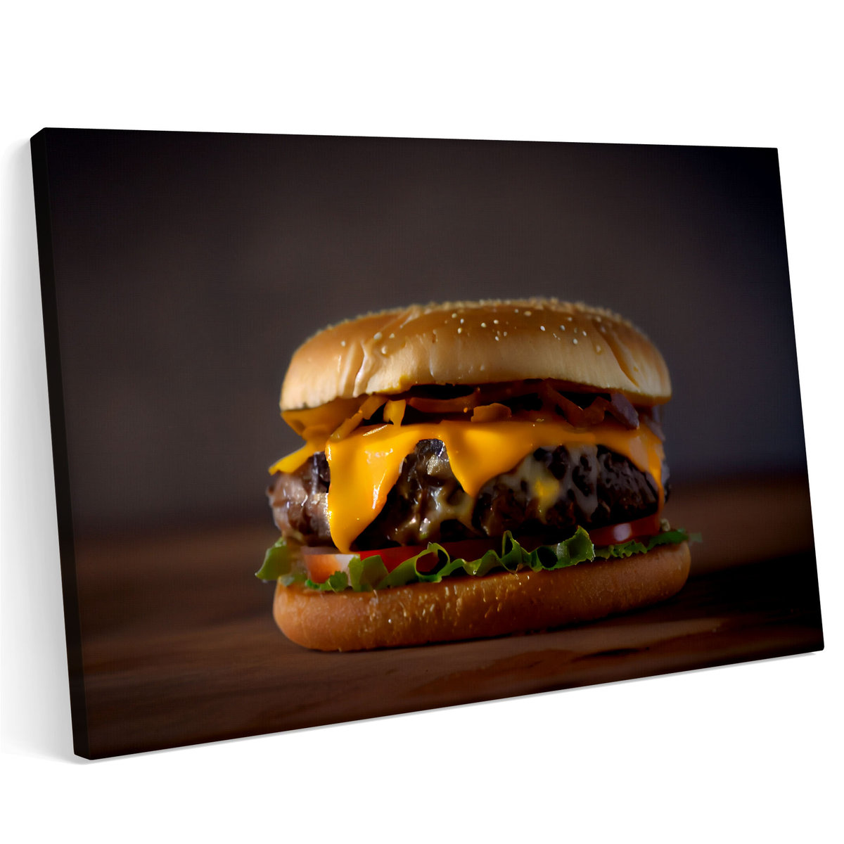 Obraz na płótnie 120x80cm Burger Hamburger Chesseburger Jedzenie ...