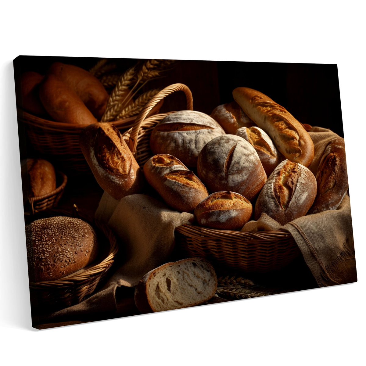 Obraz na płótnie 120x80cm Chleb Pieczywo Bułki Piekarnia Cukiernia ...