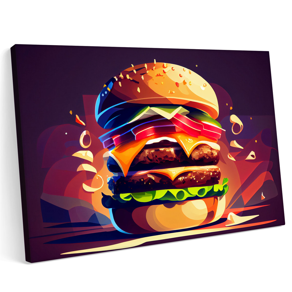 Obraz na płótnie 140x100cm Burger Hamburger Chesseburger Jedzenie ...