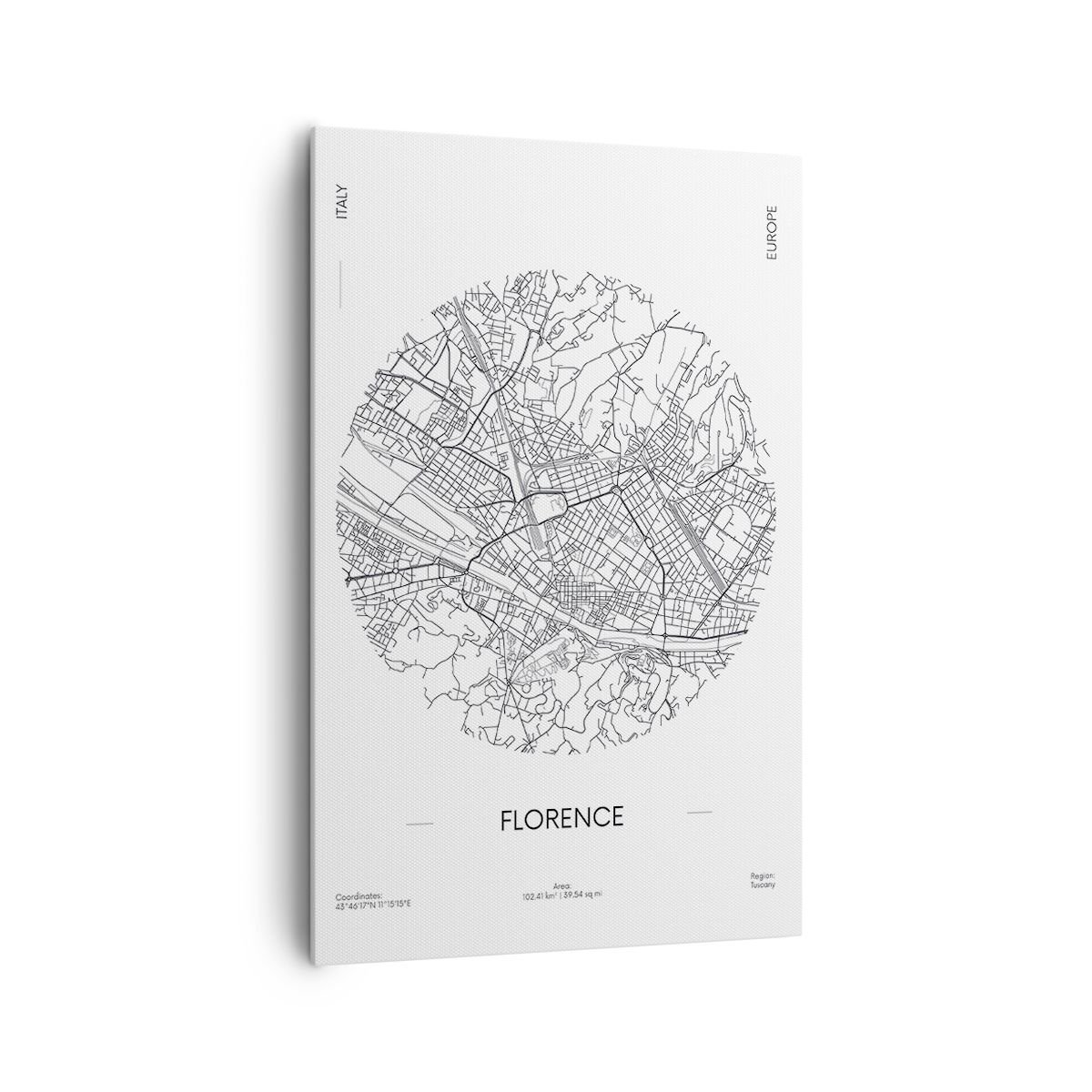 Obraz na płótnie - Anatomia Florencji - 80x120cm - Mapa Florencja ...