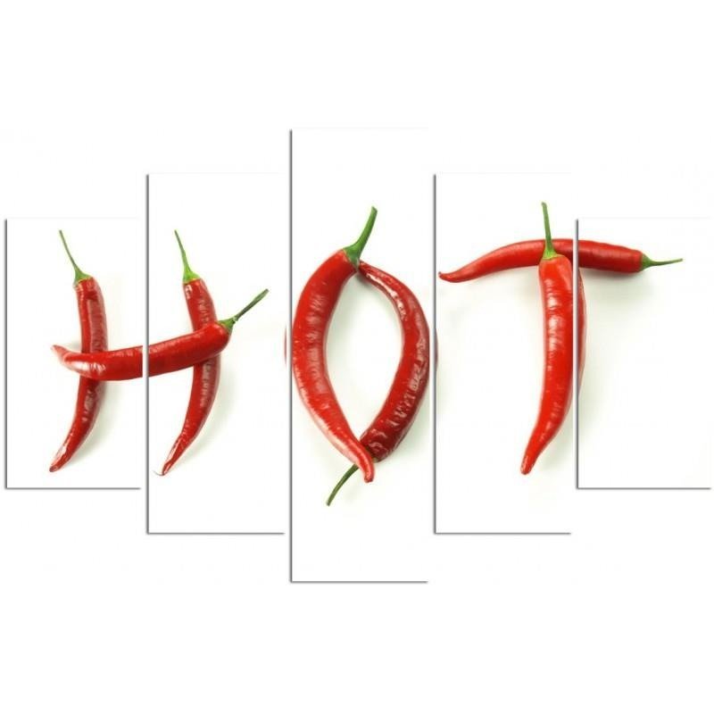 Obraz na płótnie Canvas CARO, Napis hot z papryczek Chili, 200x100 cm ...
