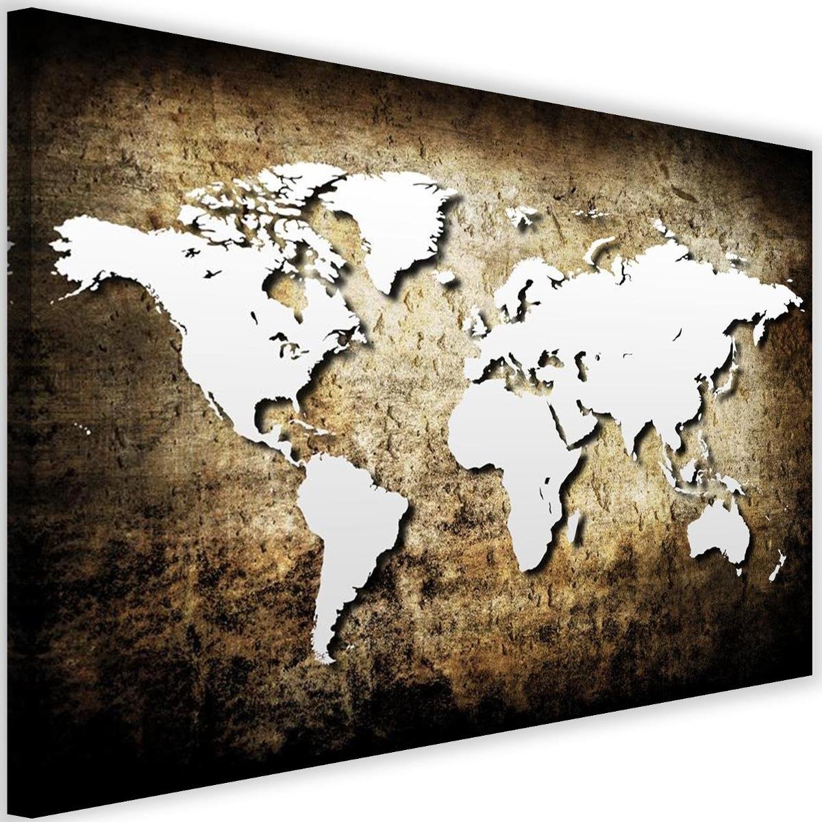 Obraz na płótnie FEEBY, Stara Mapa Świata vintage 90x60 - Feeby | Sklep ...