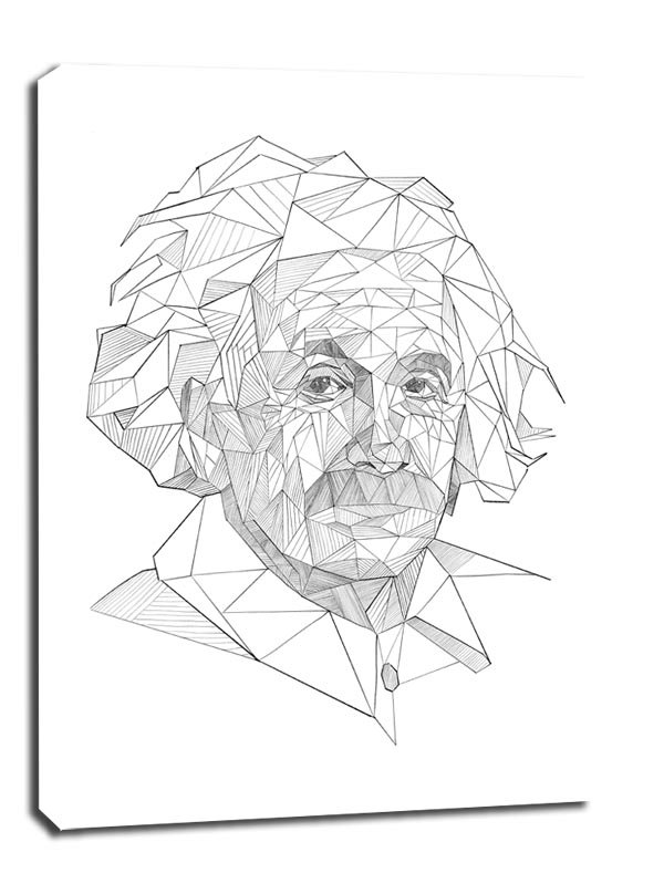Obraz na płótnie, GALERIA PLAKATU, Geometryczny Albert Einstein, 70x100 ...