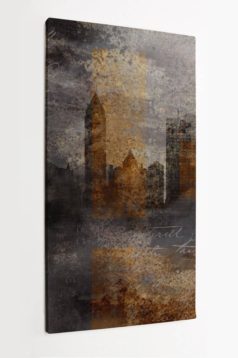 Obraz na płótnie HOMEPRINT, brudne miasto, akwarela 60x120 cm ...