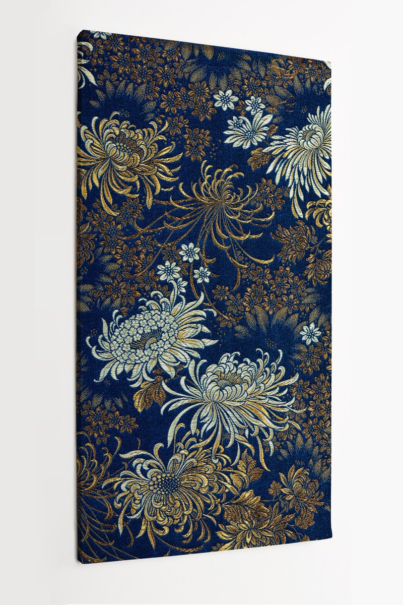 Obraz na płótnie HOMEPRINT, chryzantemy, Chiński jedwab, wzór, kwiaty ...