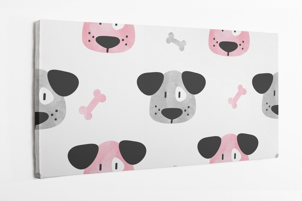 Obraz na płótnie HOMEPRINT, dziecięcy motyw kreskówkowych twarzy psa w ...