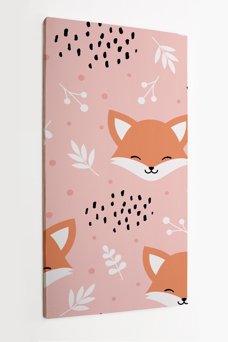 Obraz na płótnie HOMEPRINT, dziecięcy wzór, lisy, głowa lisa 60x120 cm ...