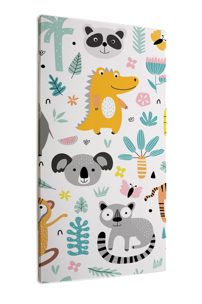 Obraz na płótnie HOMEPRINT Dziecięcy wzór zwierząt 50x100 cm ...