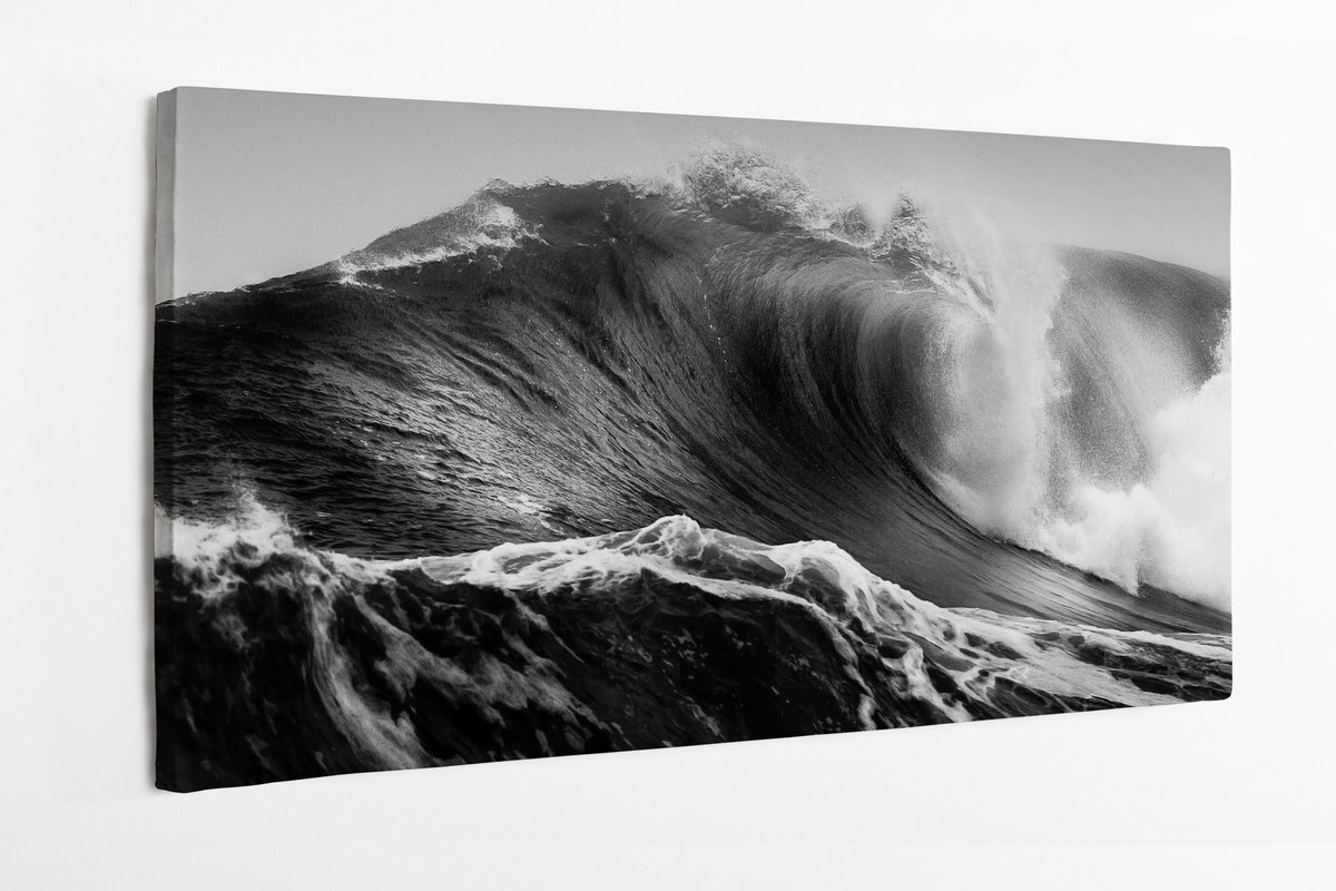Obraz na płótnie HOMEPRINT, fale, czarno-białe, morze, burza, ocean ...
