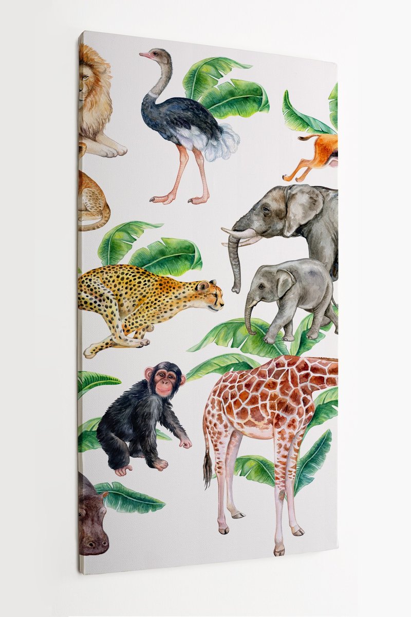 Obraz na płótnie HOMEPRINT, motyw afrykańskich zwierząt z tropikalnych ...