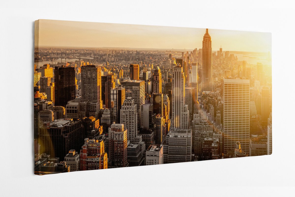Obraz na płótnie HOMEPRINT, New York, miasto z lotu ptaka, panorama ...