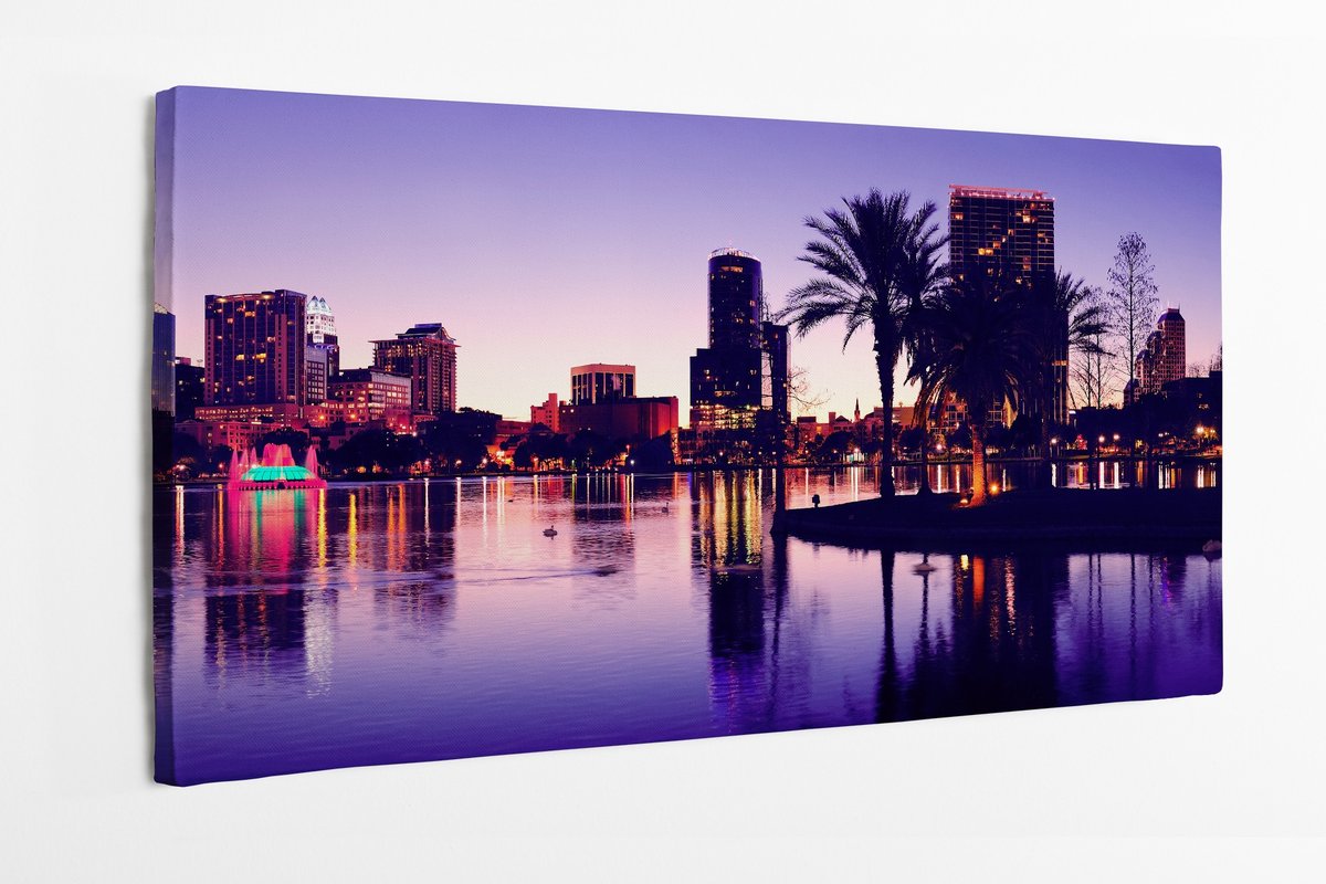 Obraz na płótnie HOMEPRINT, Orlando, Floryda, panorama, fioletowy ...