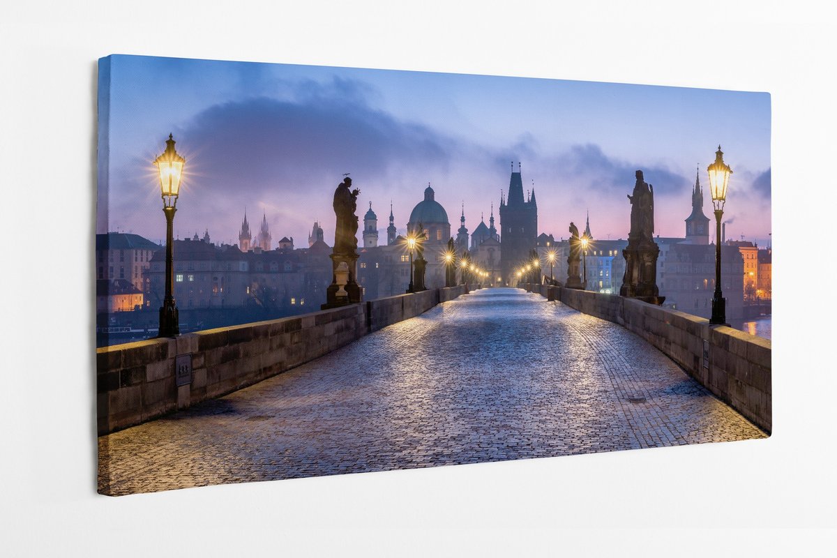 Obraz na płótnie HOMEPRINT, panorama Mostu Karola w Pradze, Republika ...