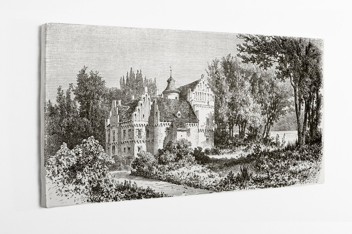 Obraz na płótnie HOMEPRINT, starożytny średniowieczny dom, zamek ...