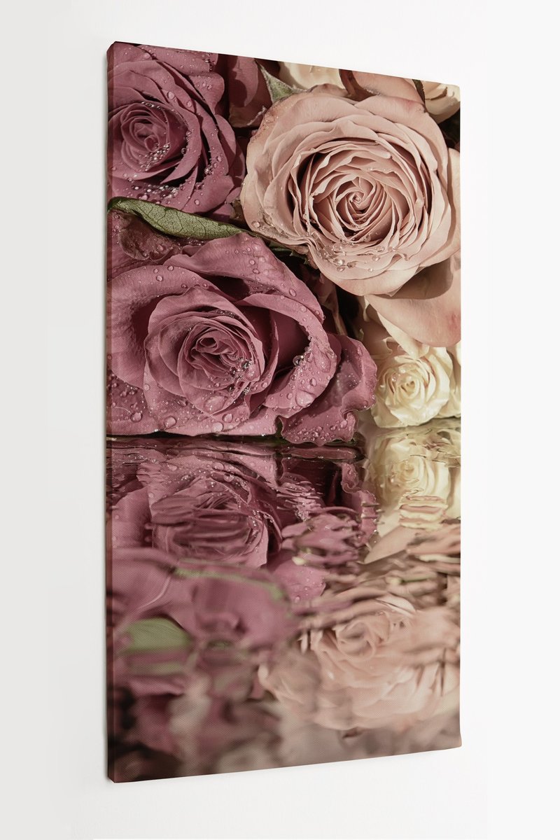 Obraz na płótnie HOMEPRINT, vintage, róże, delikatne róże leżące na ...