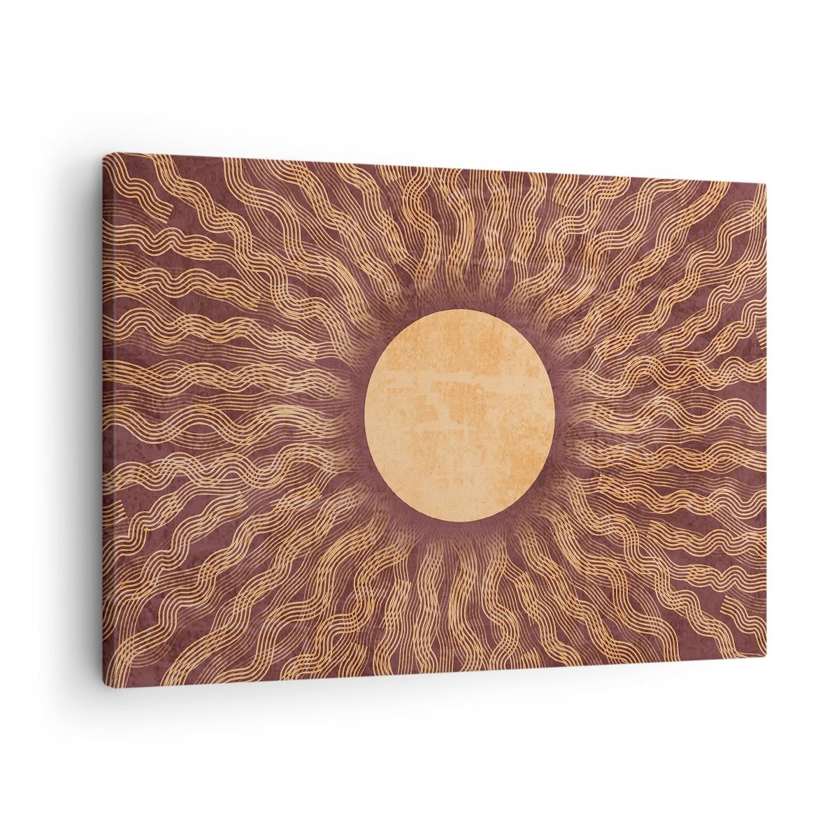 Obraz na płótnie - Ikona słońca - 70x50cm - Słońce Vintage Boho ...