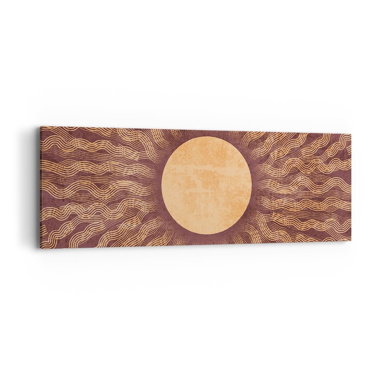 Obraz na płótnie - Ikona słońca - 90x30cm - Słońce Vintage Boho ...