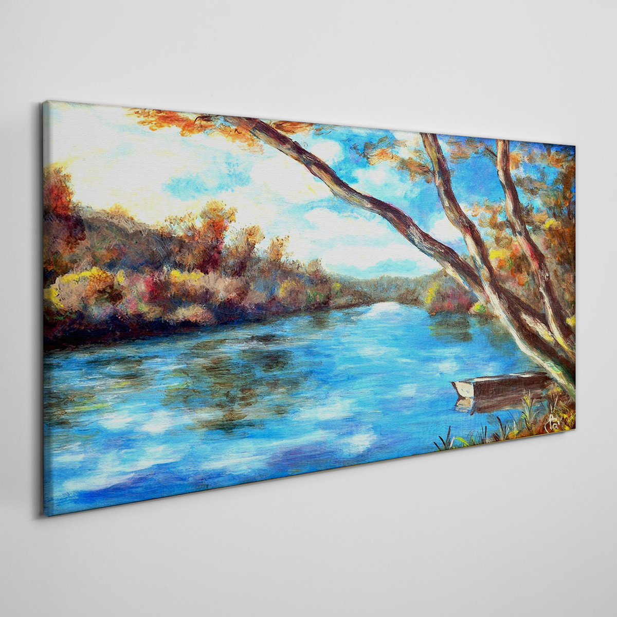 Obraz Na Płótnie Las rzeka chmury przyroda 100x50 - Coloray | Sklep ...