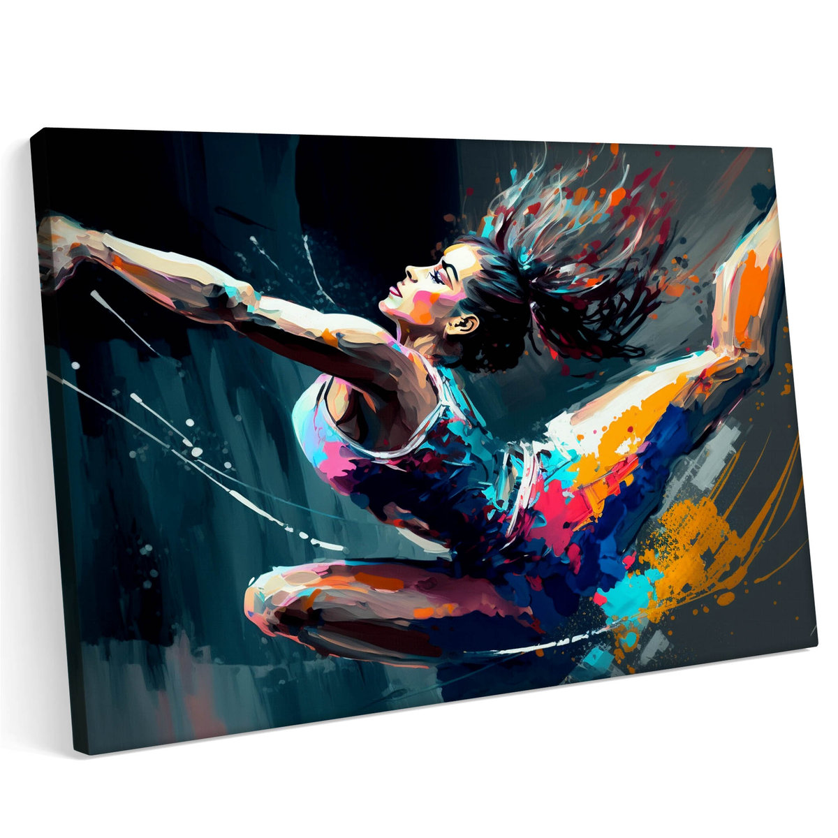 Obraz na płótnie m 100x70 Taniec Balet Sport Abstrakcja Ekspresja Neon ...