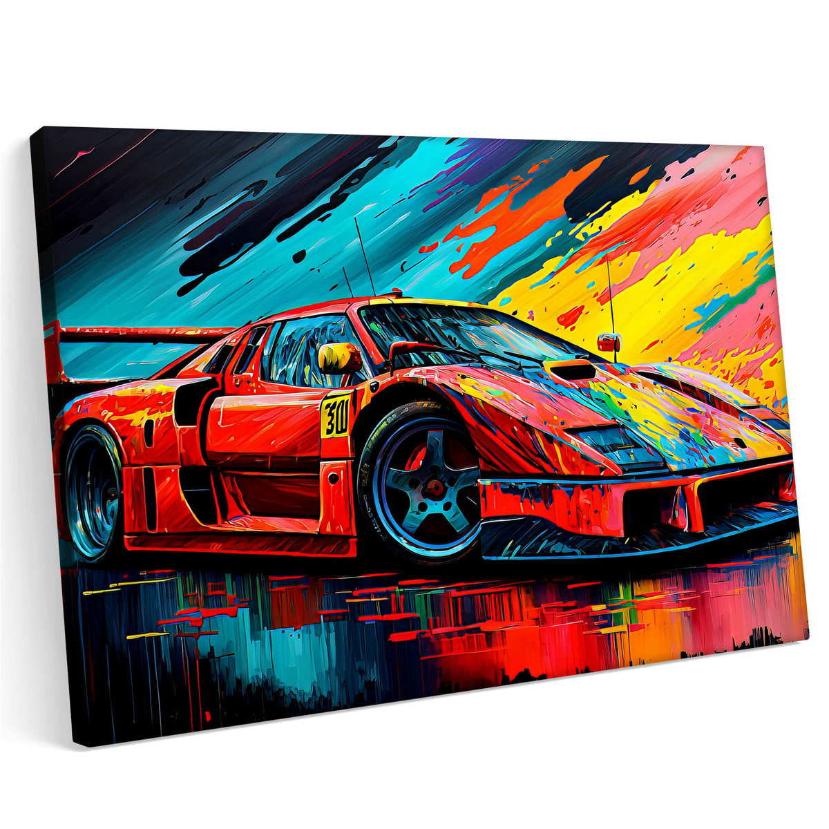 Obraz na płótnie m 120x80 Ferari F40 Colorful Kolory Abstrakcja Neon ...
