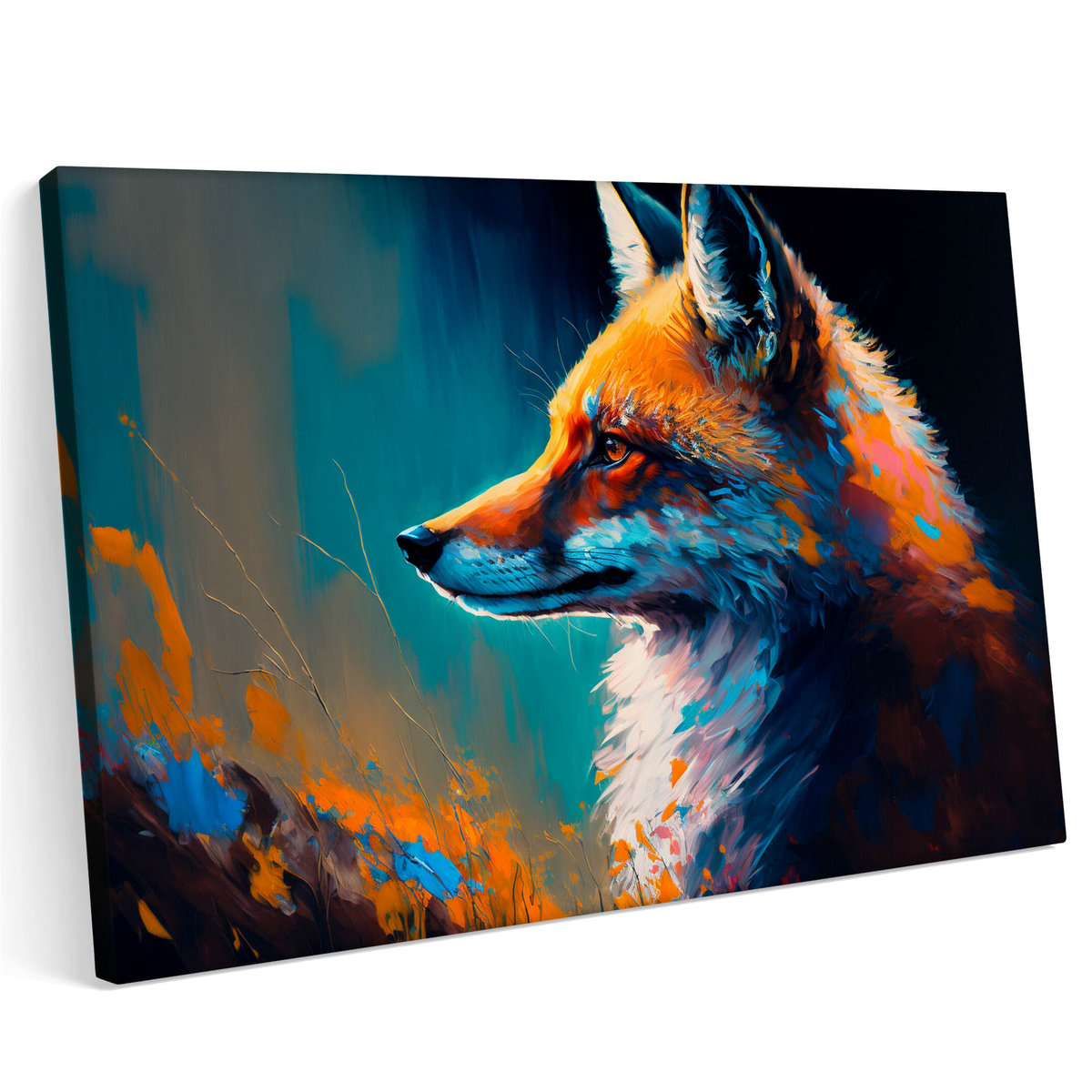 Obraz na płótnie m 120x80 Lis Abstrakcja Zwierzęta Sztuka Las ...