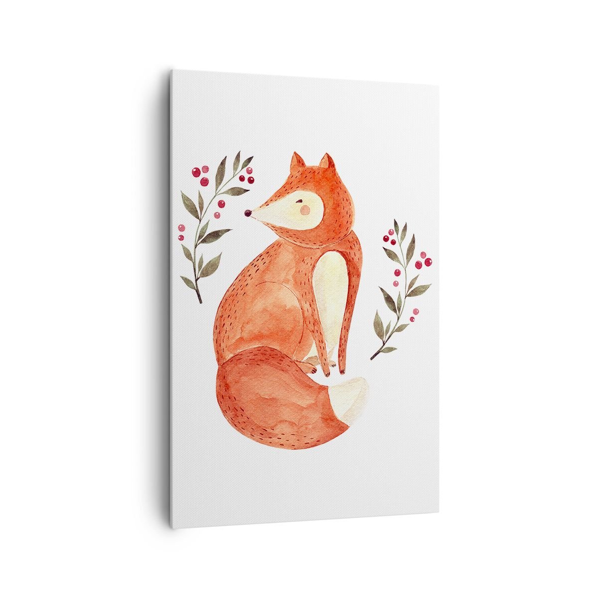 Obraz na płótnie - Mały rudzielec - 80x120cm - Dla Dzieci Lis Bajka - Nowoczesny obraz na ścianę ...