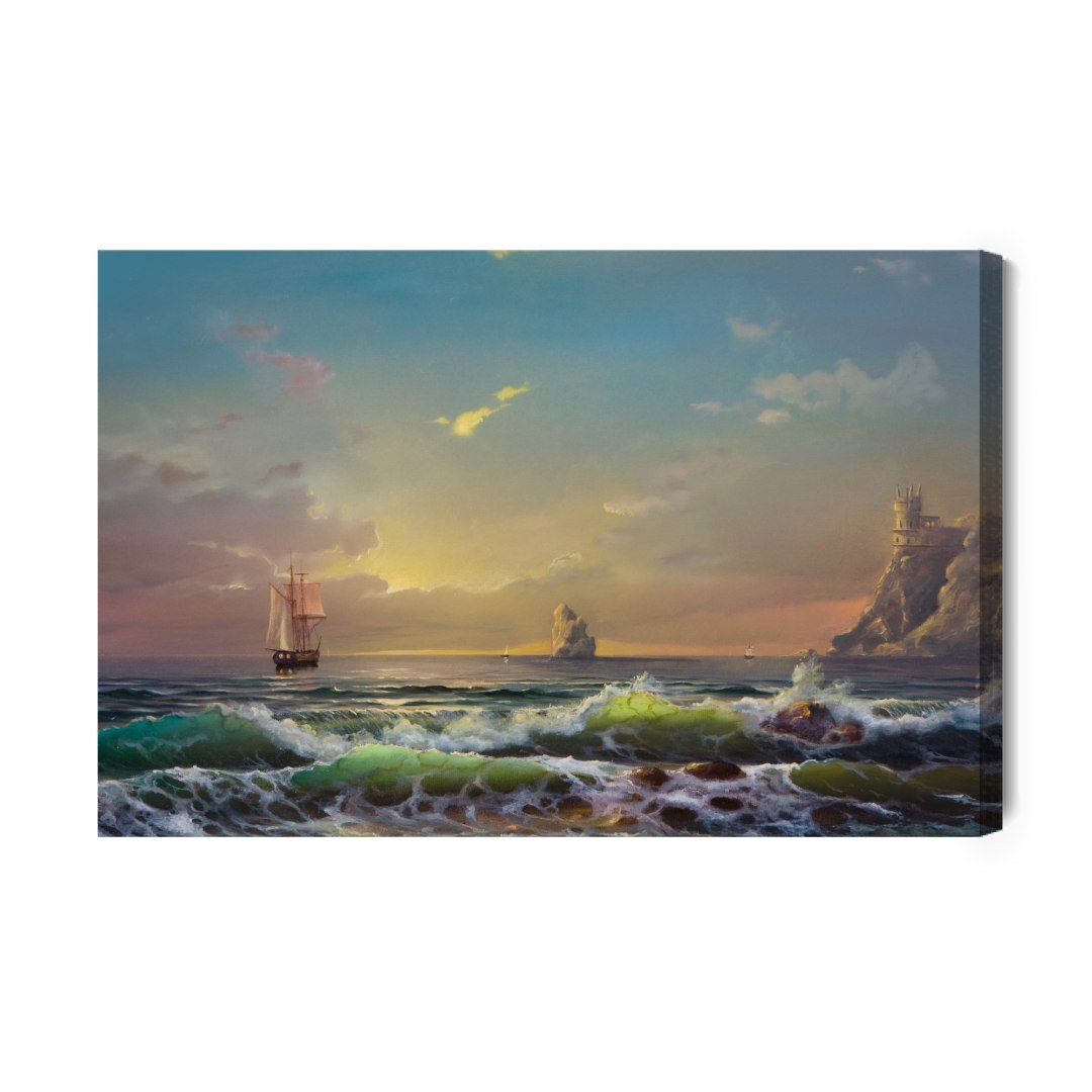 Obraz Na Płótnie Morze Skały I Statki 70x50 NC - Inna marka | Sklep EMPIK.COM