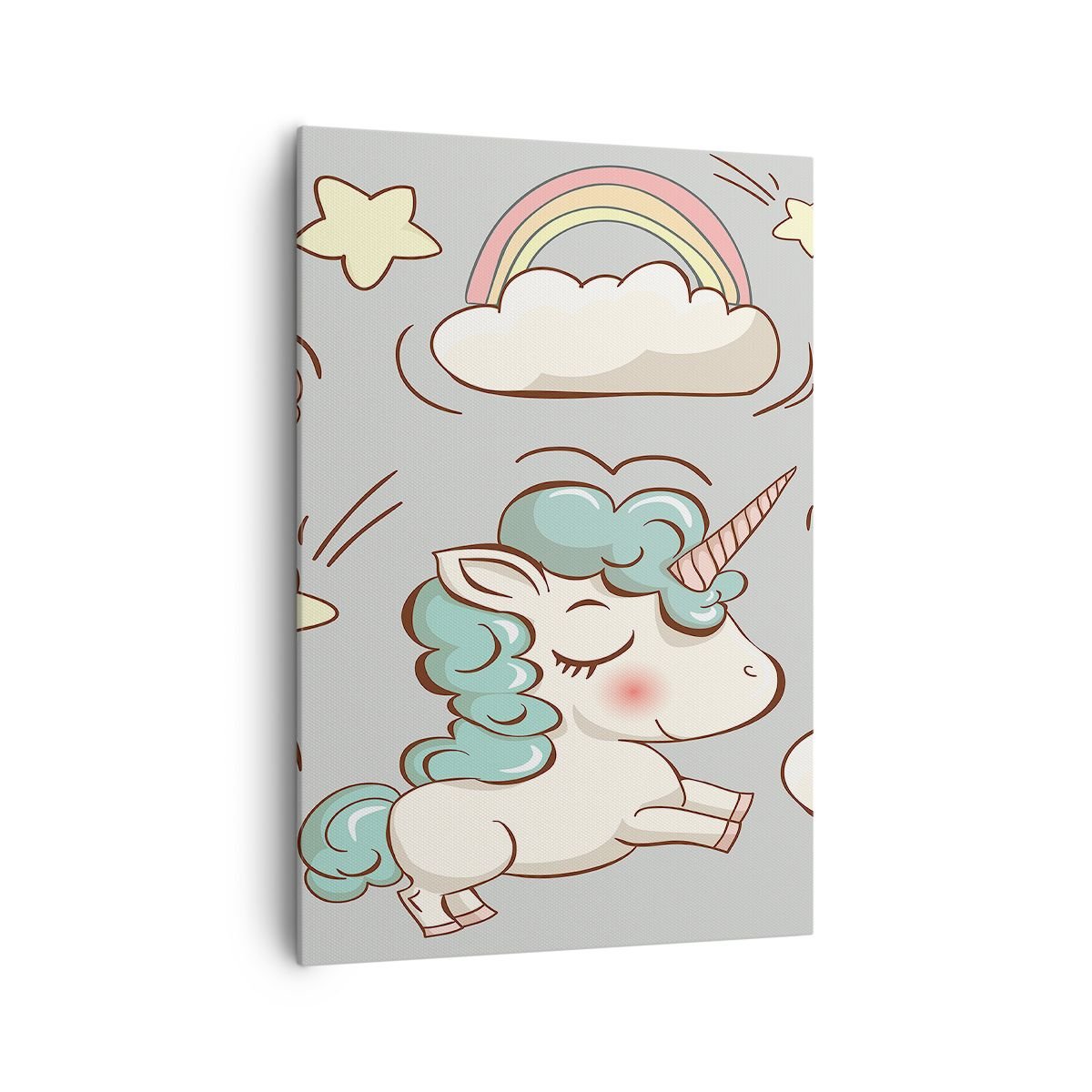 Obraz na płótnie - Na pewno istnieją… - 70x100cm - Dla Dzieci Jednorożec Bajka - Nowoczesny foto ...