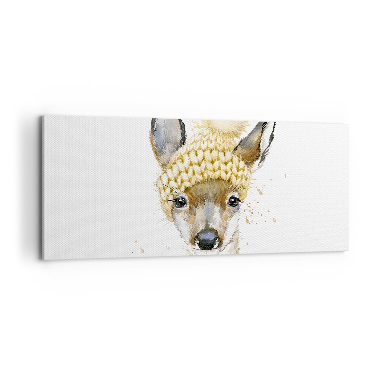 Obraz na płótnie - Na zimę w śnieżnym lesie - 100x40cm - Dla Dzieci Sarna Grafika - Nowoczesny ...