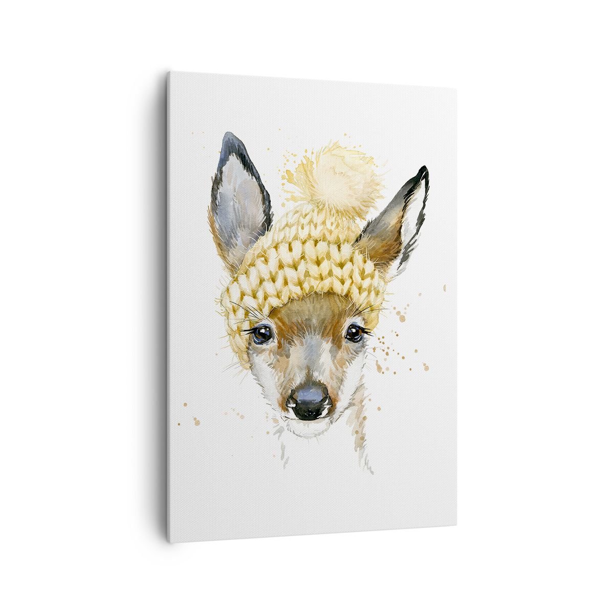 Obraz na płótnie - Na zimę w śnieżnym lesie - 70x100cm - Dla Dzieci Sarna Grafika - Nowoczesny ...