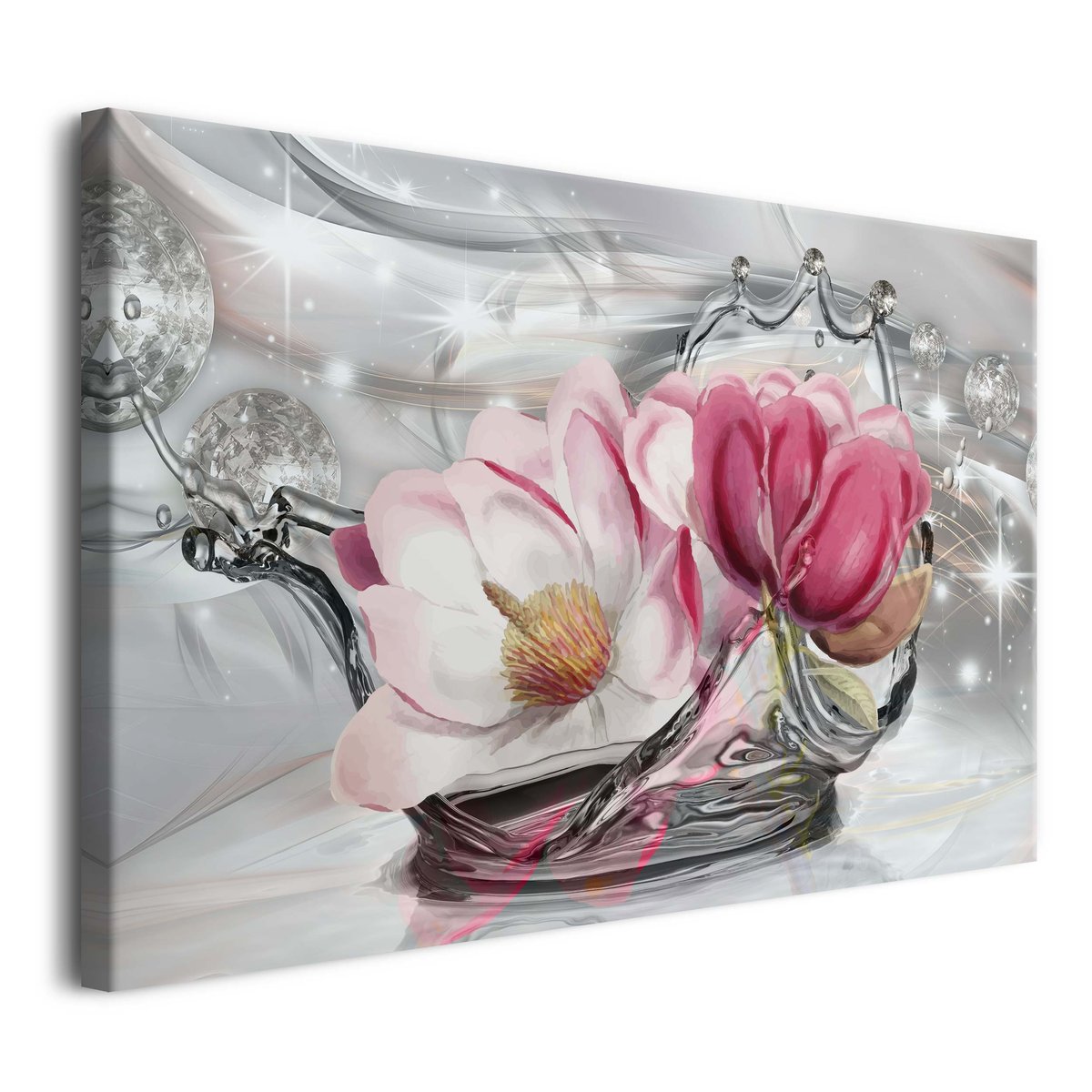 Obraz na płótnie obrazy ścienne do sypialni woda kwiaty kule 80x120cm ...