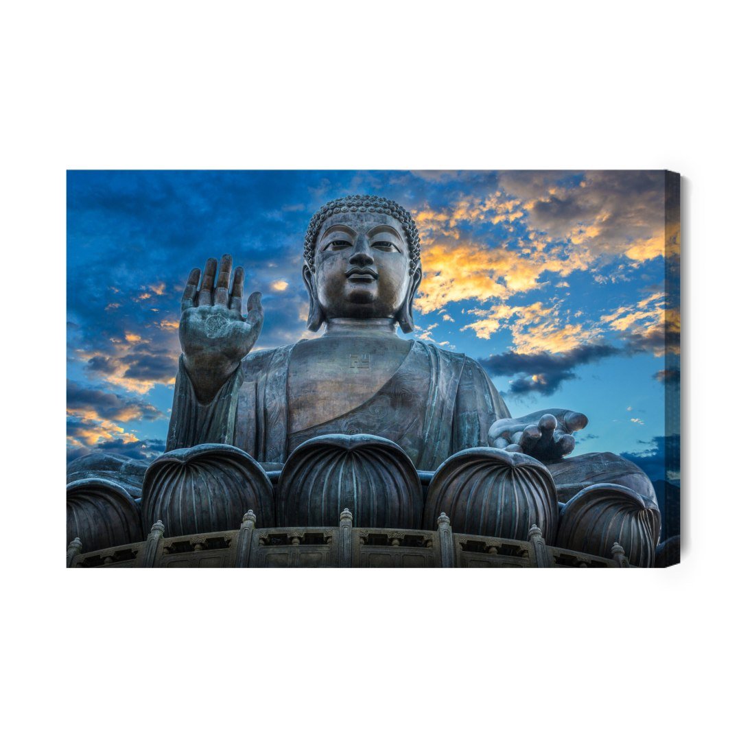 Obraz Na Płótnie Posąg Buddy W Klasztorze Po Lin 70x50 NC - Inna marka | Sklep EMPIK.COM