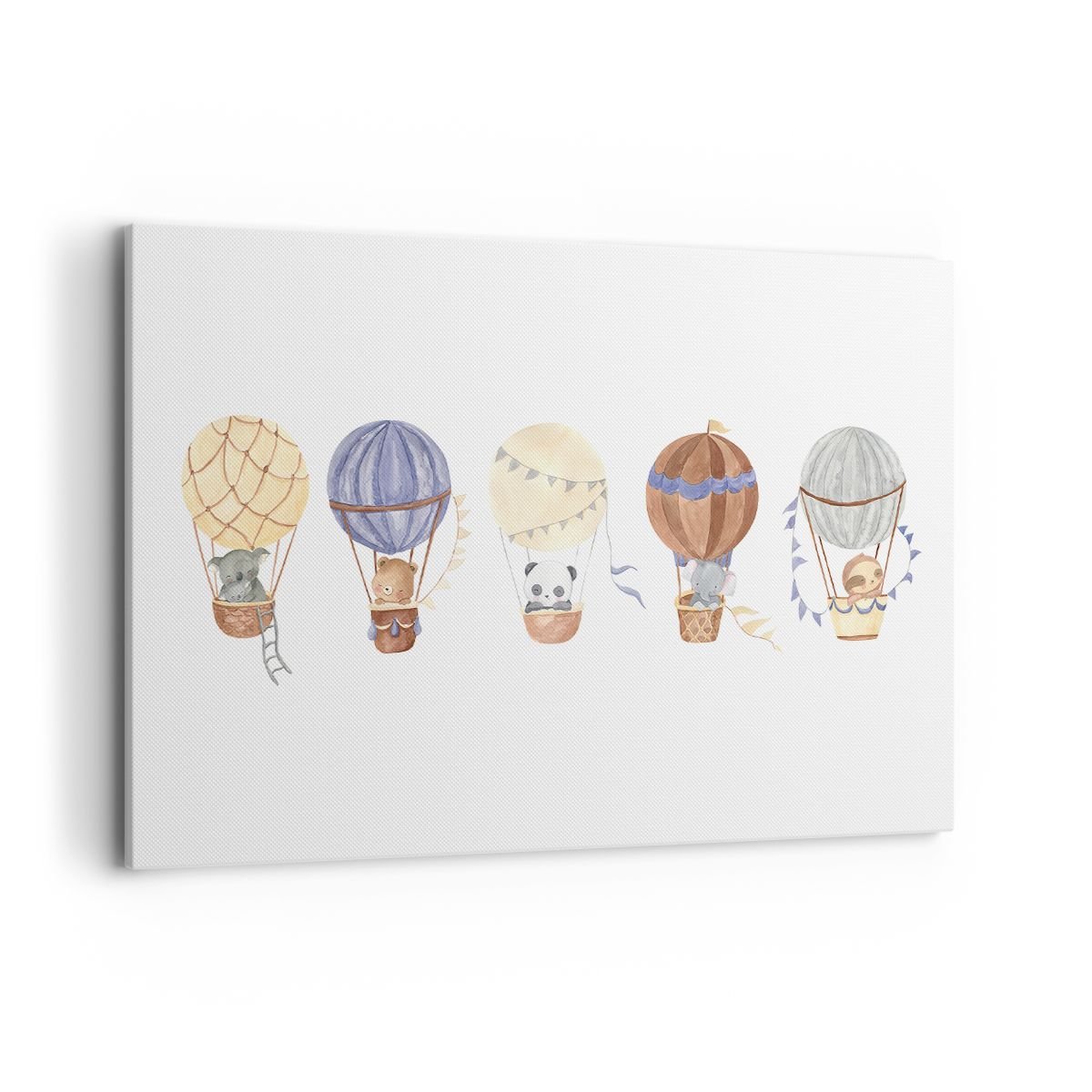 Obraz na płótnie - Przyjaciele w podróży - 120x80cm - Balony Zwierzęta Dziecięce - Nowoczesny ...