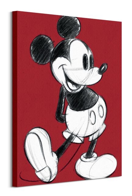 Obraz na płótnie PYRAMID POSTERS Mickey Mouse Retro Red, 60x80 cm ...