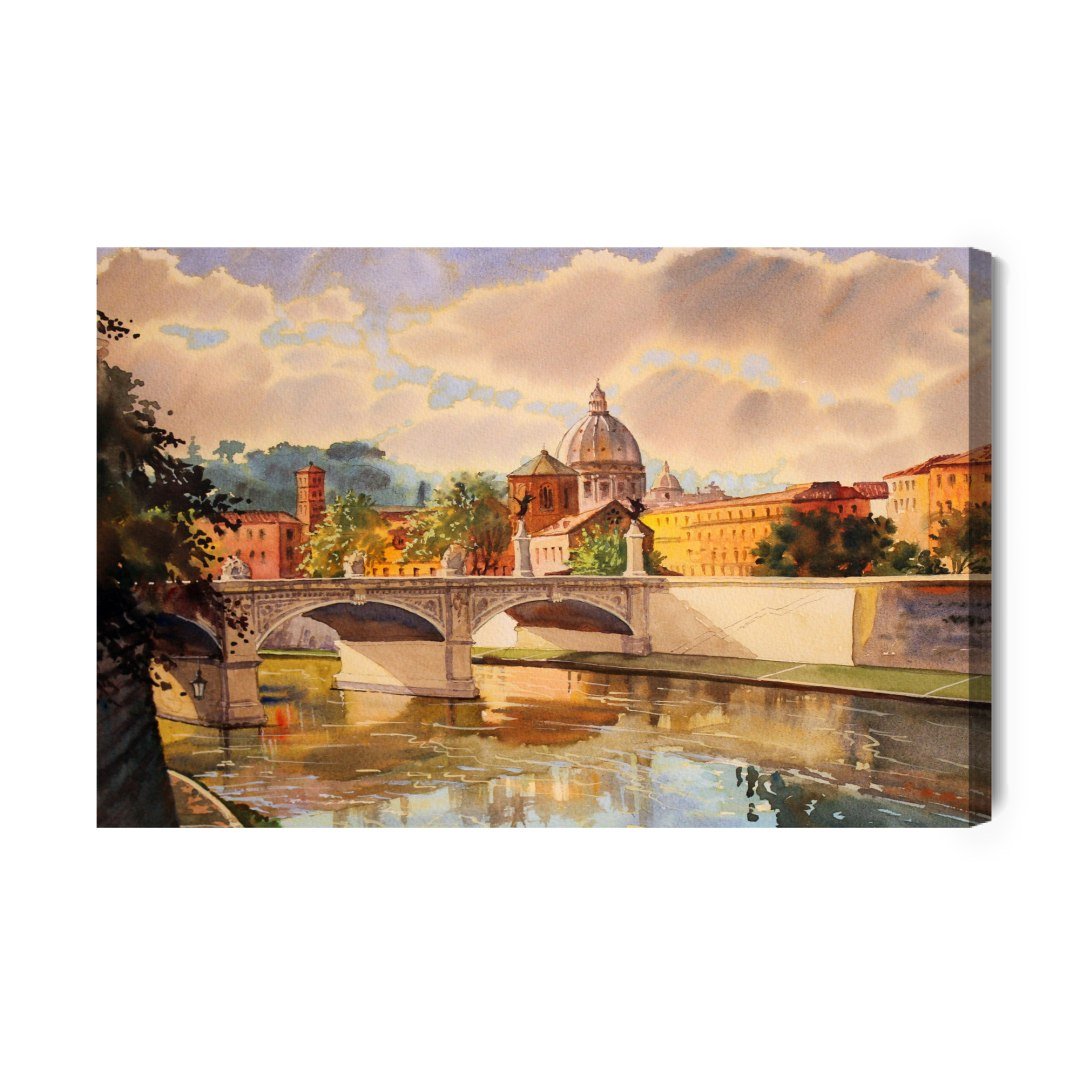Obraz Na Płótnie Rzeka Tyber W Rzymie 40x30 - Inna marka | Sklep EMPIK.COM