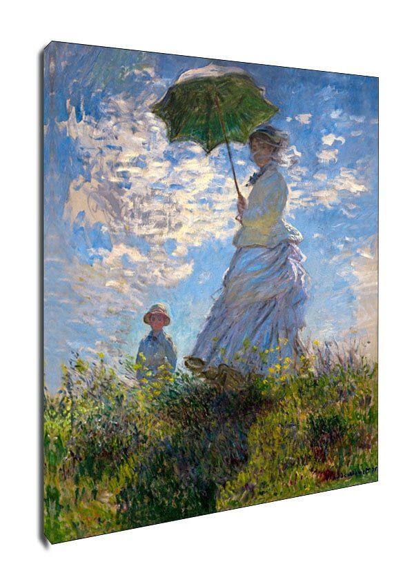 Obraz na płótnie The promenade woman with a parasol, Claude Monet ...
