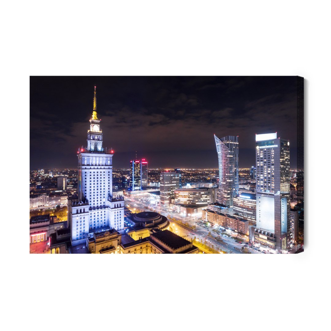 Obraz Na Płótnie Warszawa Nocą 40x30 - Inna marka | Sklep EMPIK.COM