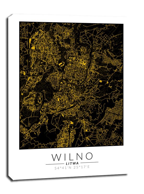 Obraz na płótnie Wilno złota mapa, 20x30 cm - Galeria Plakatu | Sklep ...