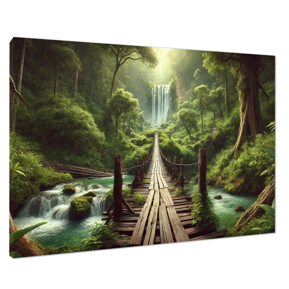 Obraz na płótnie wodospad rzeka las Nowoczesny na ścianę do salonu ...