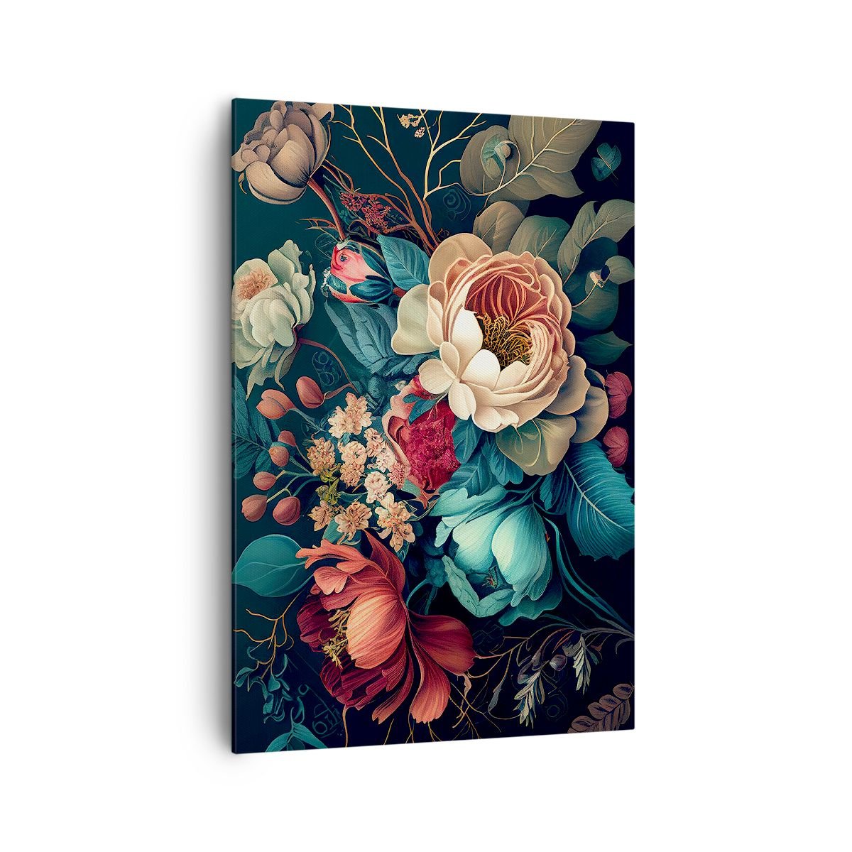 Obraz na płótnie - XIX-wieczny czar - 70x100cm - Kwiaty Shabby Chic ...