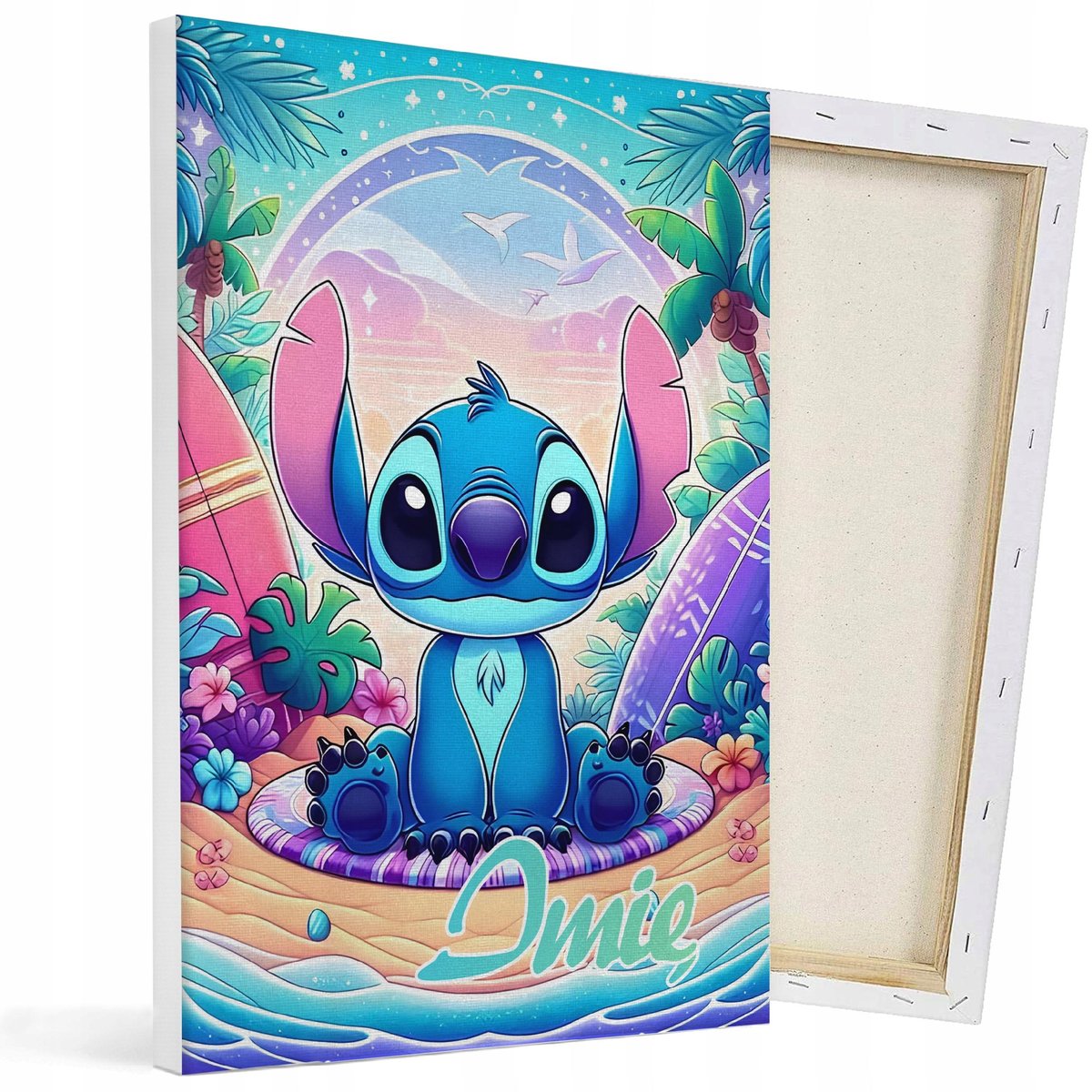 OBRAZ NA PŁÓTNIE Z IMIENIEM LILO I STICH STITCH 55x75 PREZENT DZIECKA ...