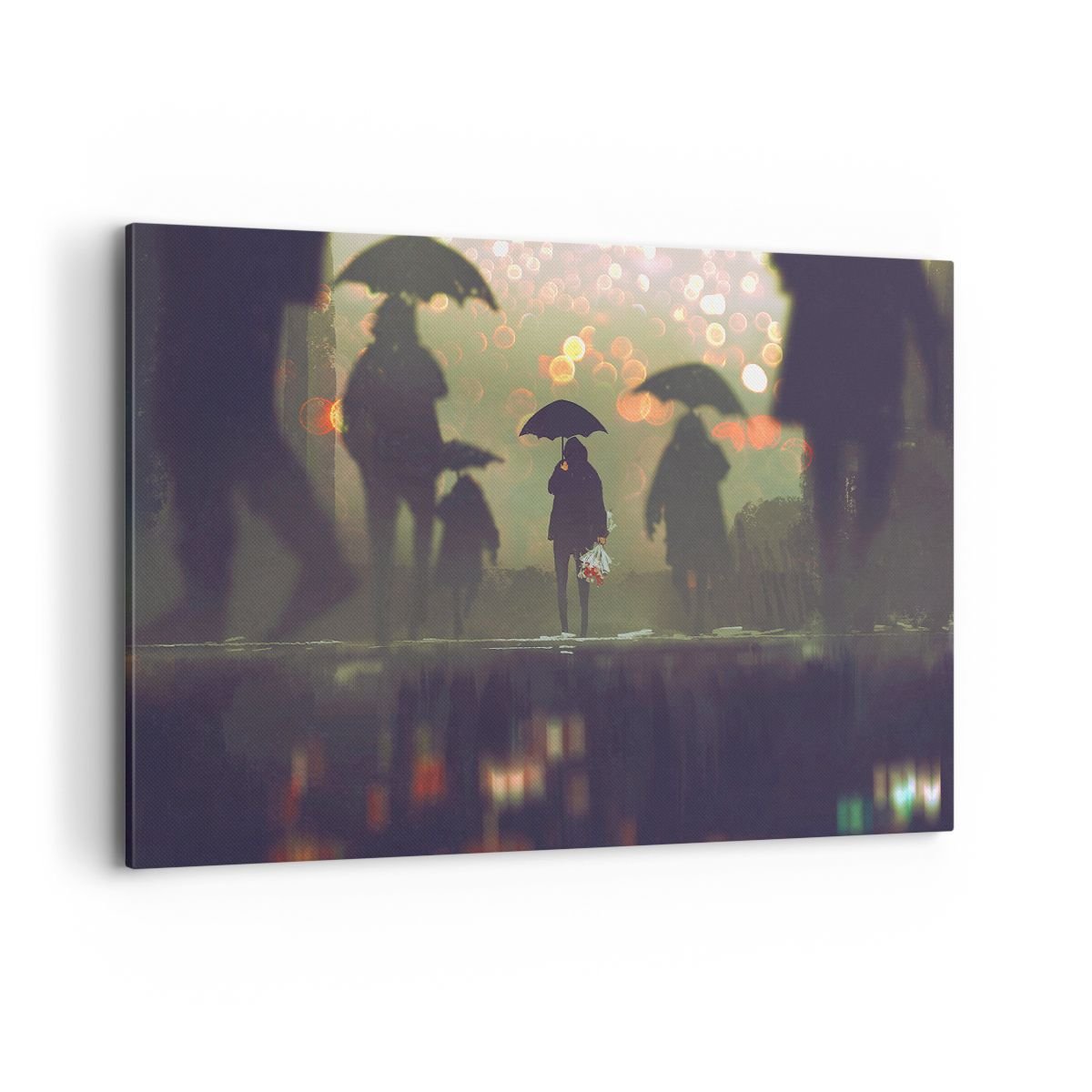Obraz na płótnie - Z perspektywy kropli deszczu - 100x70cm - Spacer W ...