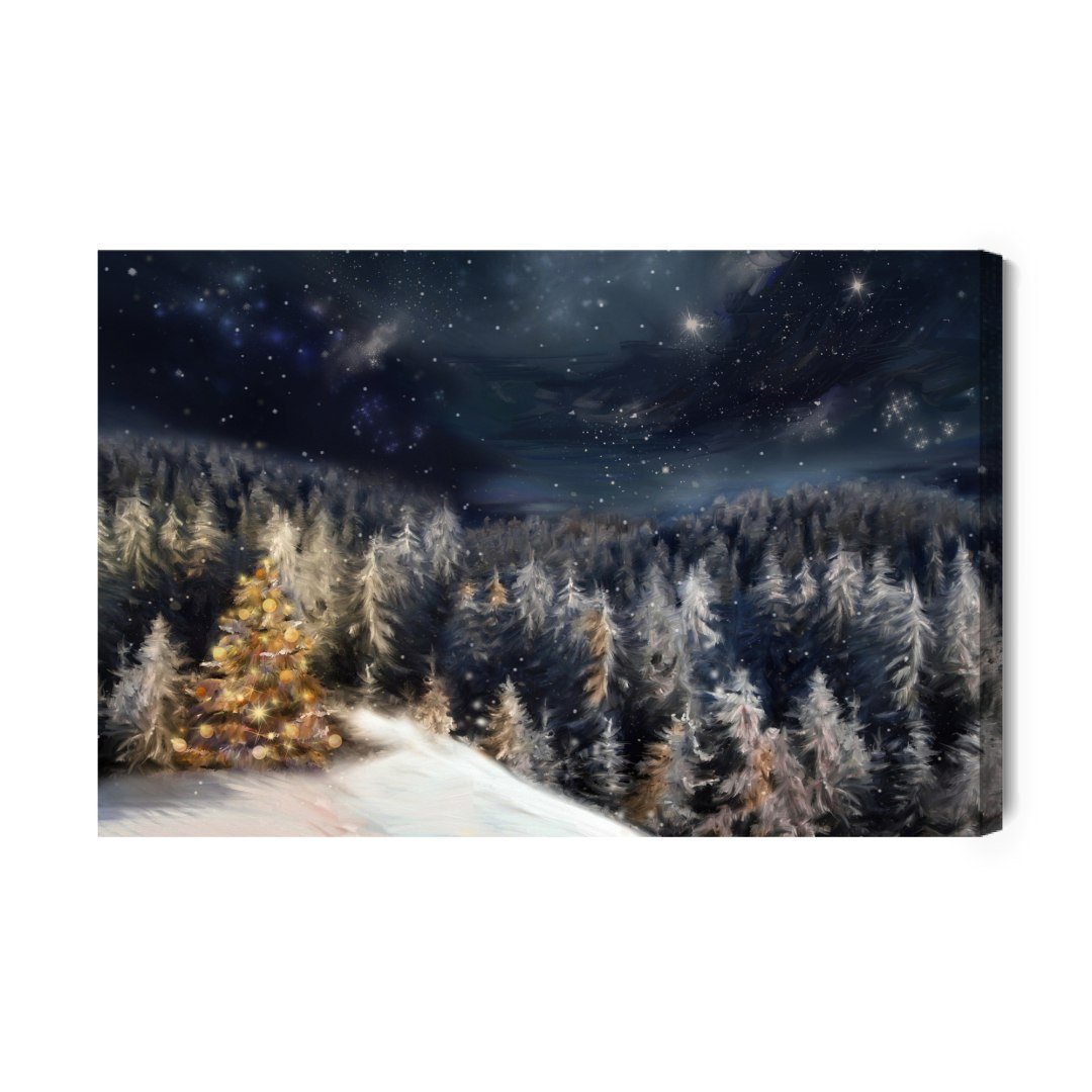 Obraz Na Płótnie Zimowy Las Nocą 70x50 - Inna marka | Sklep EMPIK.COM